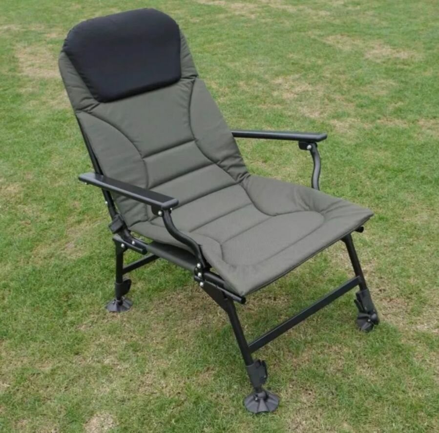 Стул на рыбалку складной туристический /кресло карповое, цвет зеленый