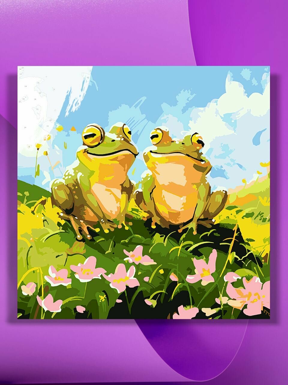 Картина по номерам на холсте Летние лягушки Арт, 40 х 40 см