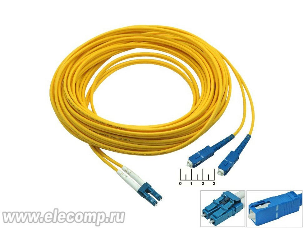 Шнур оптический 2LC/UPC-2SC/UPC 3.0мм 12м