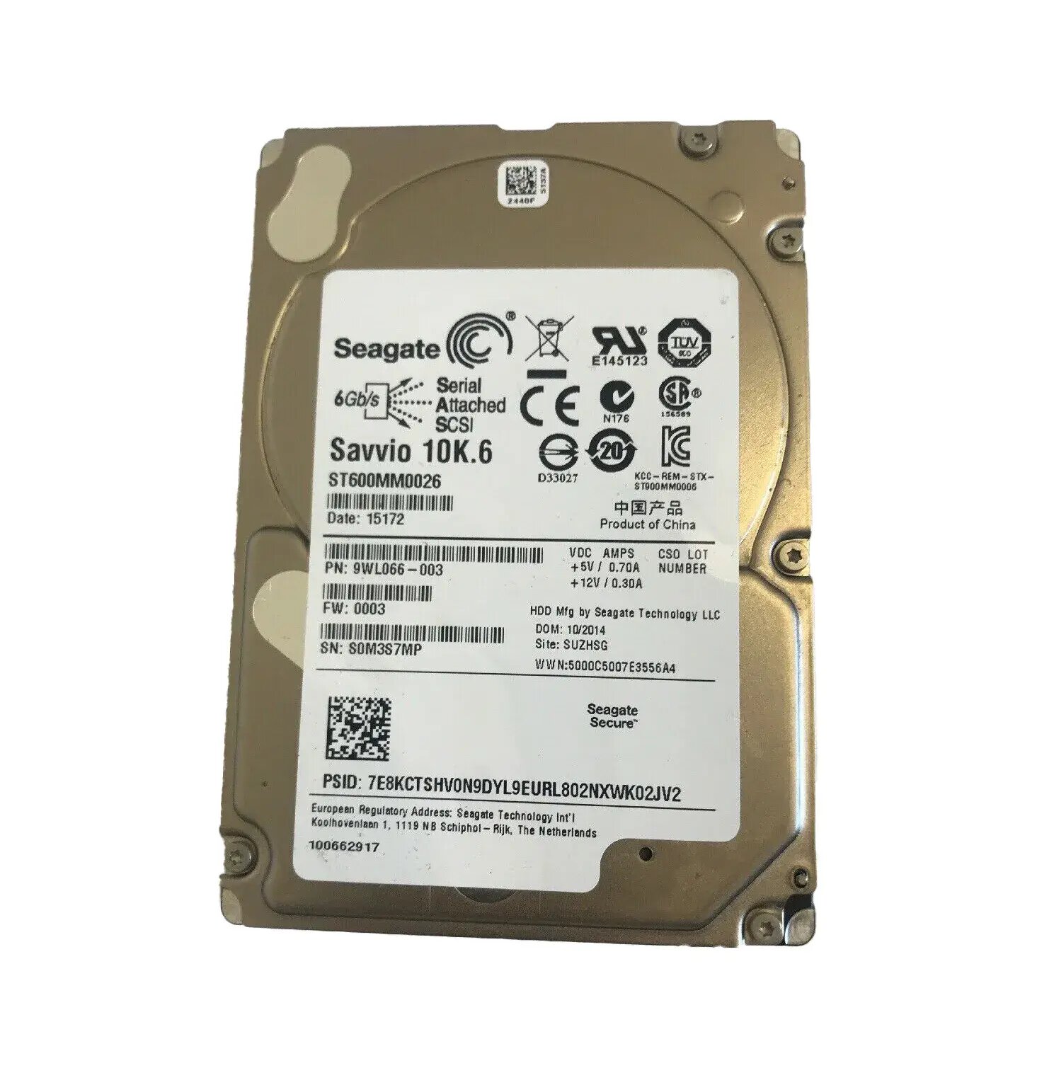 Жесткий диск Seagate 600GB 10K 10K.6 2.5" SAS 6Gb/s 9WL066-004