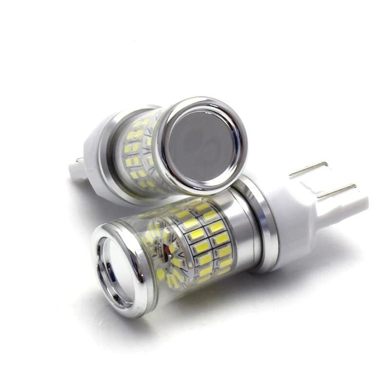 YSY 2 шт. 7443 W21/5W 7444 7444NA бело-красный 48 SMD 3014 Светодиодные лампы для объектива поворотников и задних фонарей