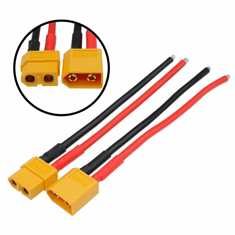 Разъем XT60H с проводом 14AWG 10см папа+мама