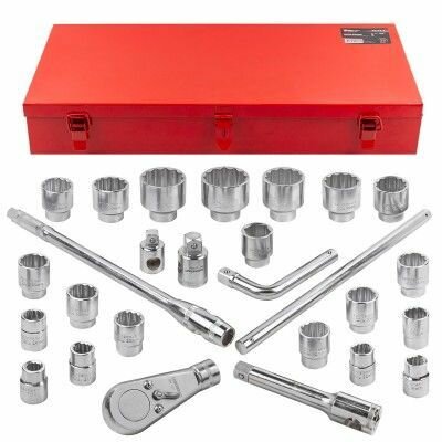 Набор инструментов 26 предметов 3/4", 1" (6-гранные, 12-гранные) в кейсе FORCEKRAFT