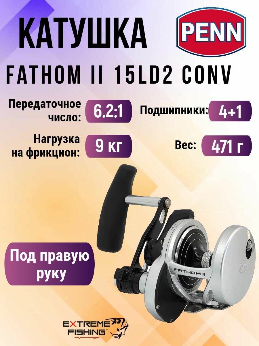 Катушка троллинговая Penn Fathom II 15LD2 CONV