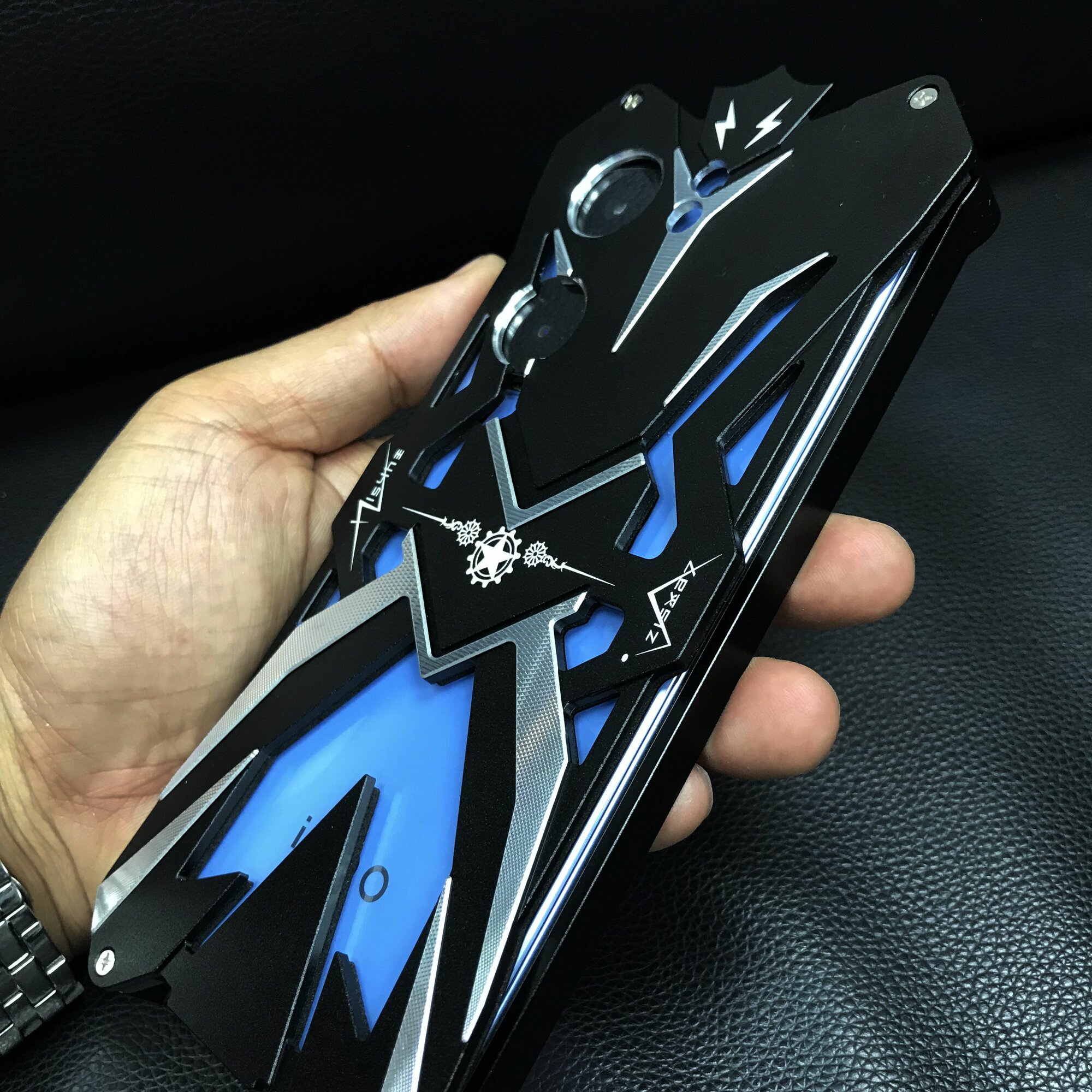 Чехол на Vivo iQOO Neo 9S Pro Plus / Виво iQOO Neo 9S Про Плюс, ZIMON Стимпанк металлический Защищенный от падения корпус чехол, Черный