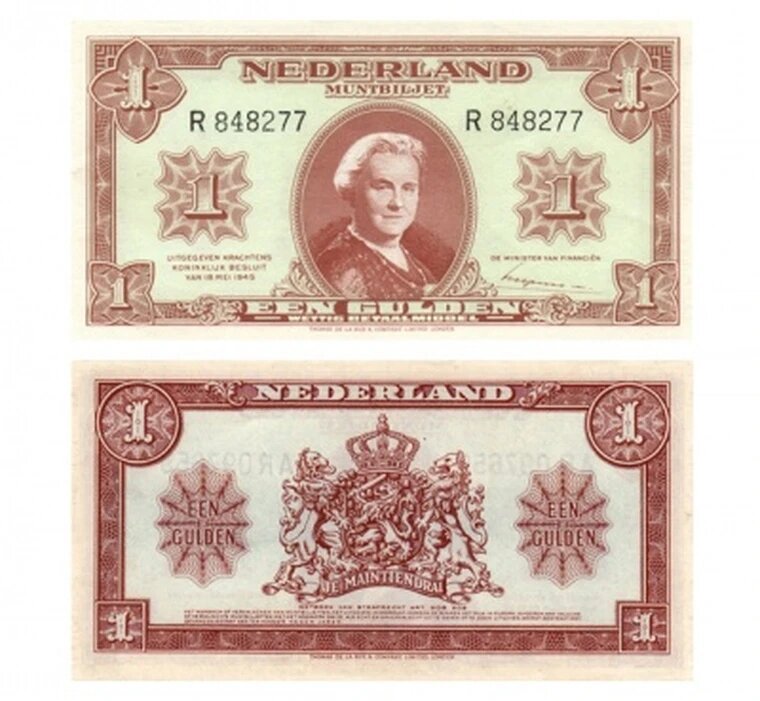 1 гульден 1945 Нидерланды, сувенирная копия, банкноты и купюры редкие коллекционные