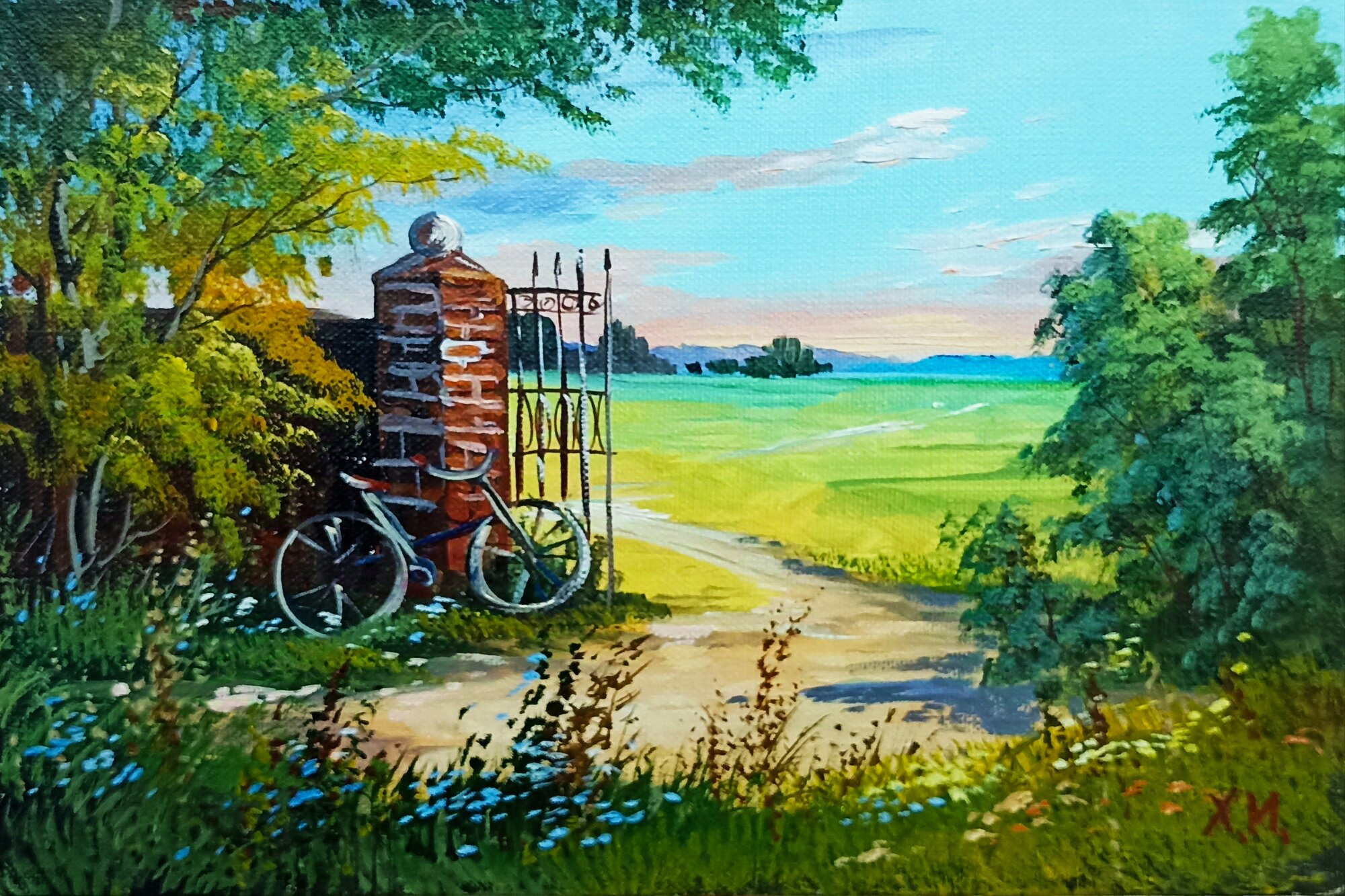 Масло/холст. 100% ручная работа, 100% живопись от Худ. мастерской Грëзы. Картина из серии "Летние пейзажи". 20х30 см