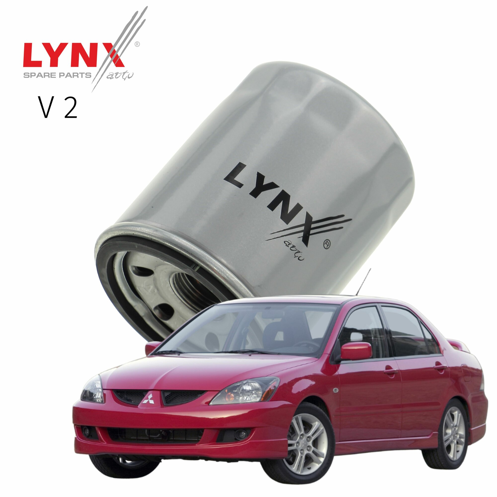 Фильтр масляный Mitsubishi Lancer (9) / Митсубиси Лансер 2002 - 2010 V2 4G94 / 1шт LYNXauto