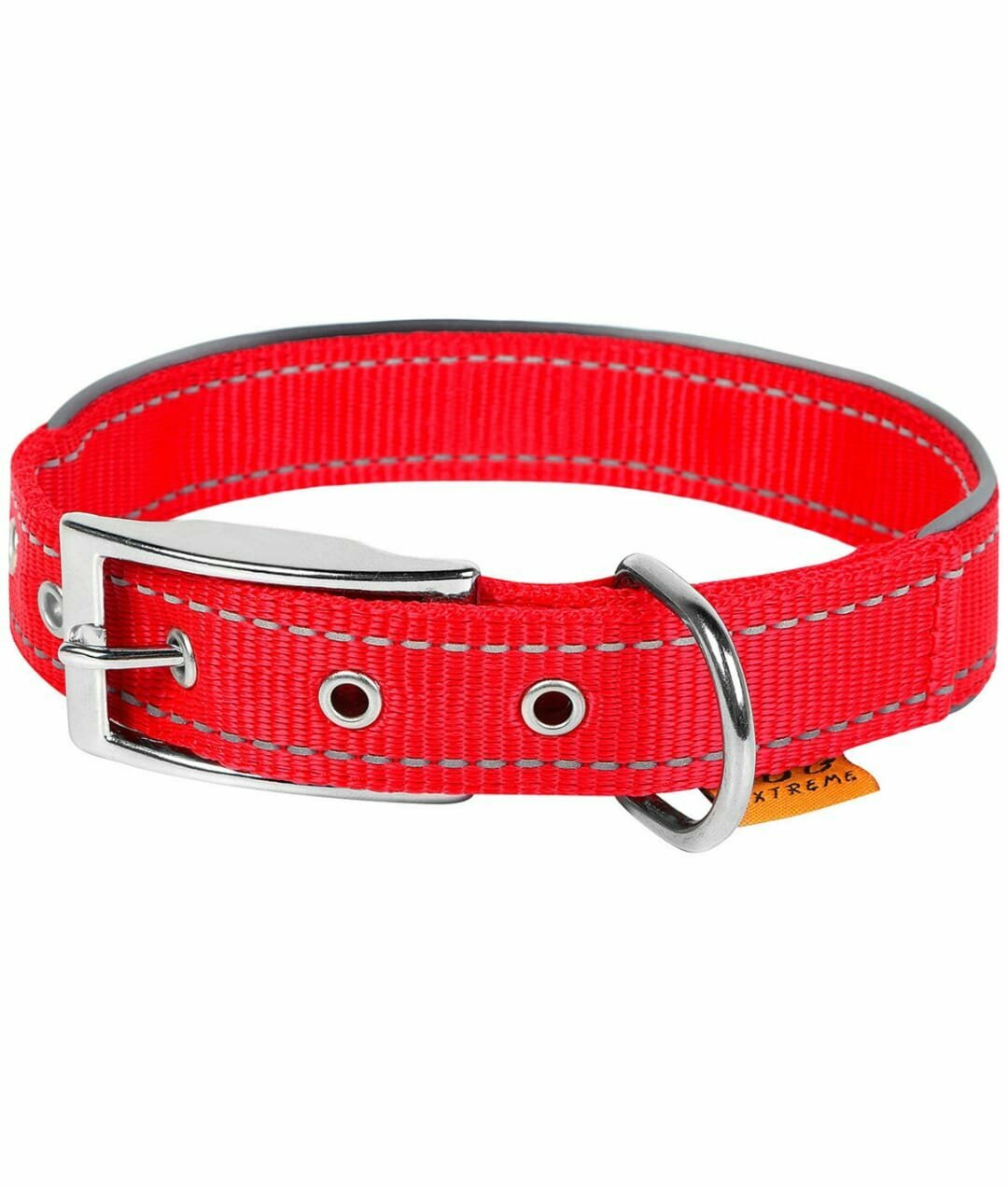 Ошейник нейлоновый для собак двойной со светоотражающей вставкой красный 40 мм 46 - 58 см Collar Dog Extreme