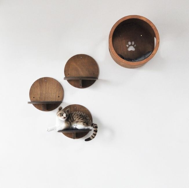 Настенный игровой комплекс для кошек JYKRA / полка-лежанка для кошек настенная на стену