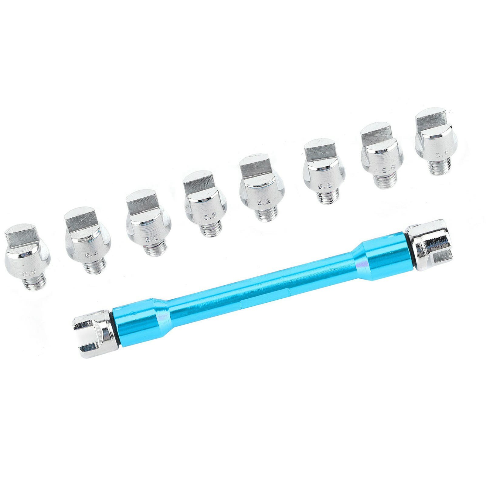 Набор гаечных ключей для спиц мотоцикла с ЧПУ 5,0-6,8 длина 93 мм/3,7 дюйма для большинства мотоциклов Blue