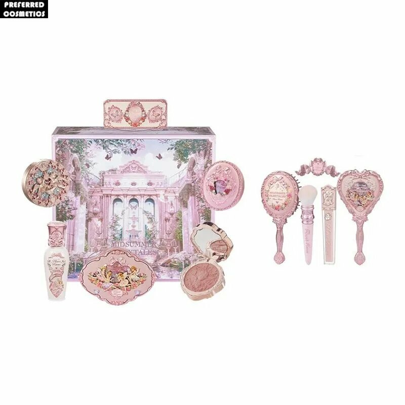 Flower Knows Love Gift Box Подарочный набор, блеск для губ, румяна, тени для век, мелирование