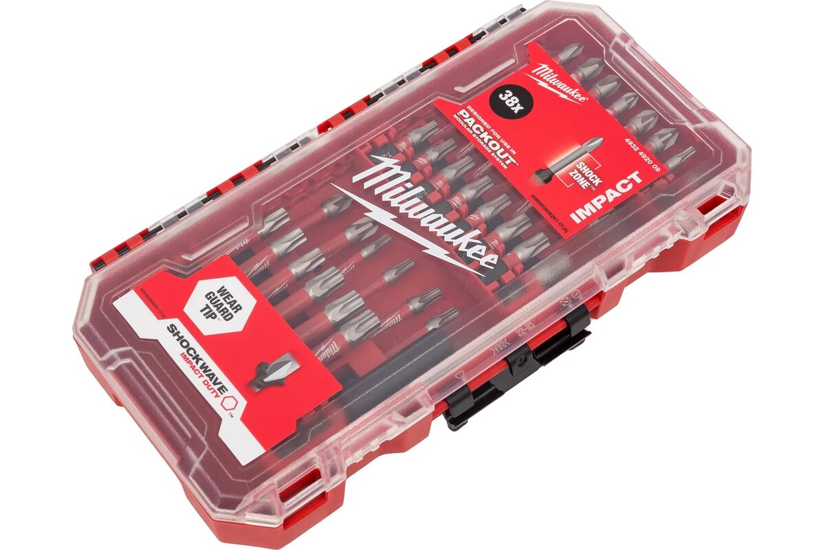 Milwaukee SHOCKWAVE набор бит 38 предметов 4932492009 для крепежа и слесарных работ