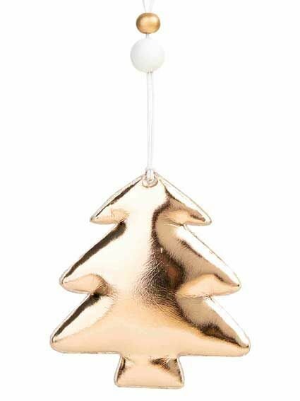 Подвеска на елку Феникс новогоднее, "Блестящая розово-золот. елка" полиуретан, 8х1.5х9 см (81433)