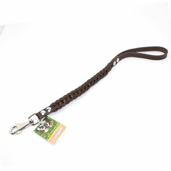 Водилка для собак Дягилев zoo плетеная кожаная, 16 мм, 55 см