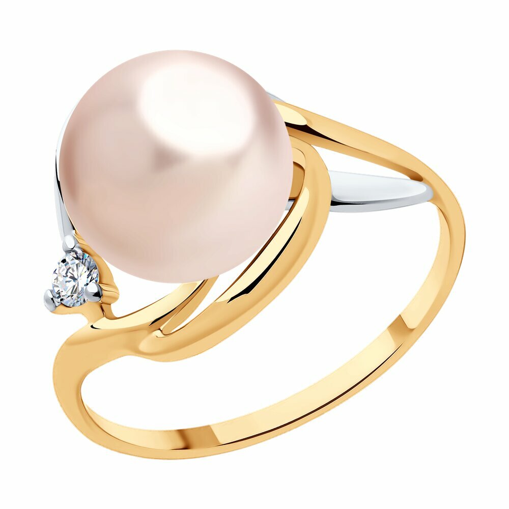 Кольцо, серебро, 925 проба, золочение