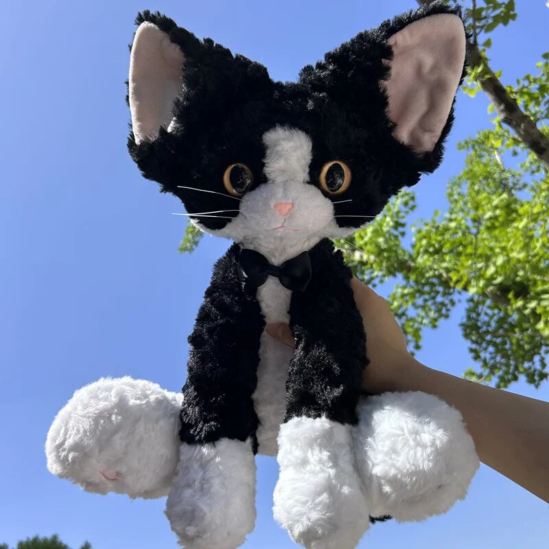 Плюшевая игрушка Devon Rex черная zu, black and white, 40cm