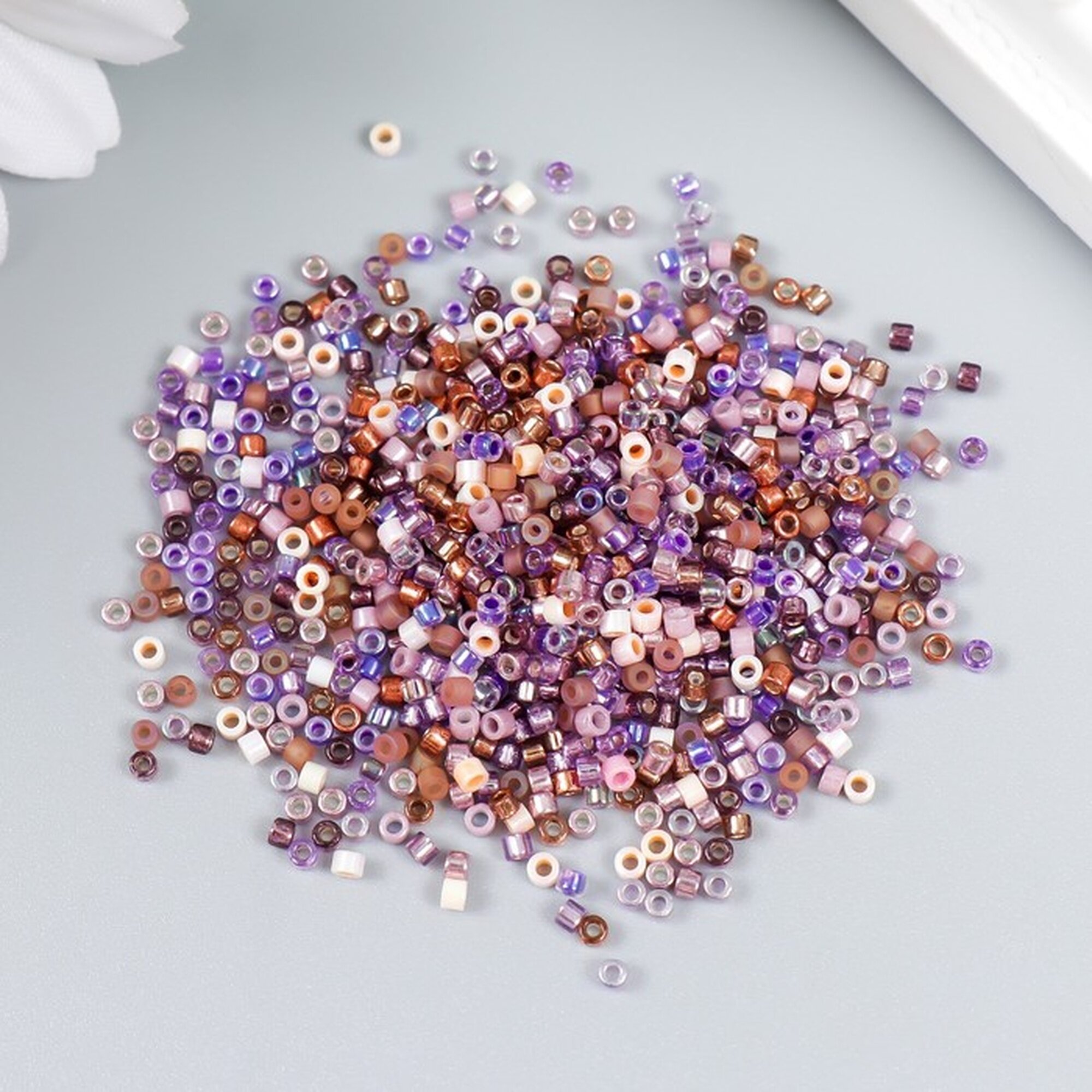 Бисер Сима-ленд "Перламутровое ассорти", крашеное стекло, разноцветный, 10 г