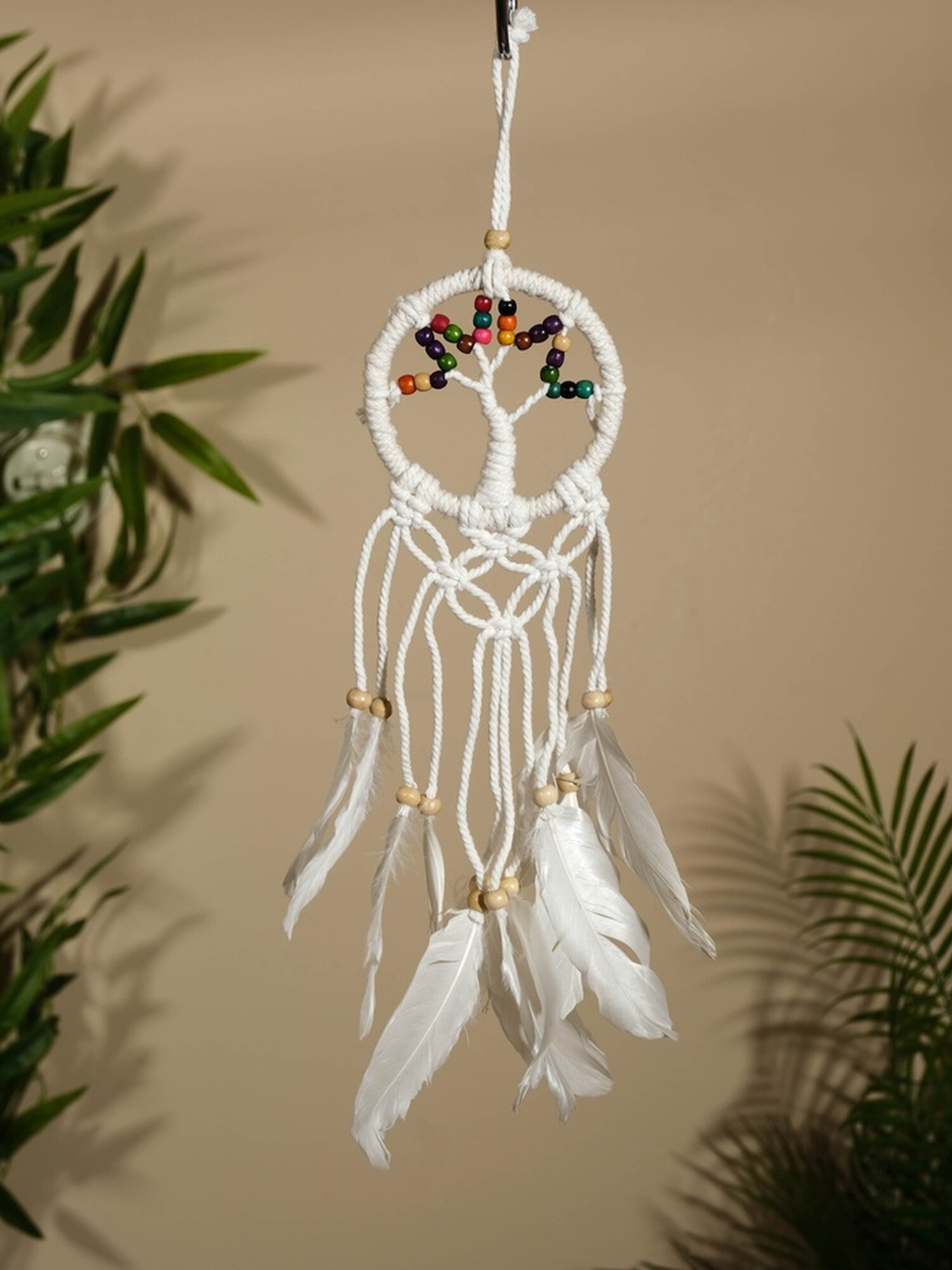 Ловец снов Сима-ленд "Разноцветное дерево", круглый, 9x36 см, белый/разноцветный