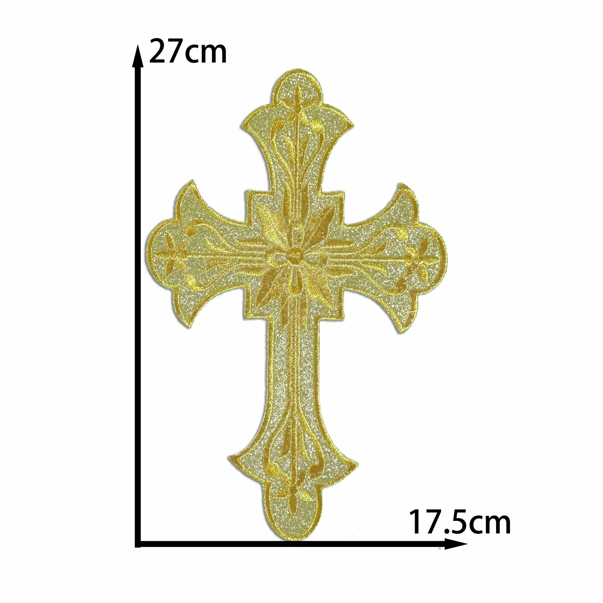Вышитая наклейка на крест, 27x17.5 см, style 8387(1pcs)