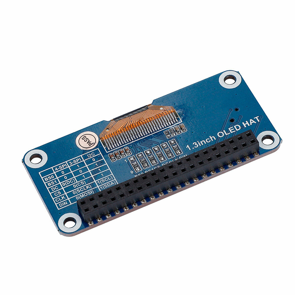 1.3 inch OLED Display HAT Expansion Board For Raspberry Pi 2B/3B/Zero/Zero W — фото 1