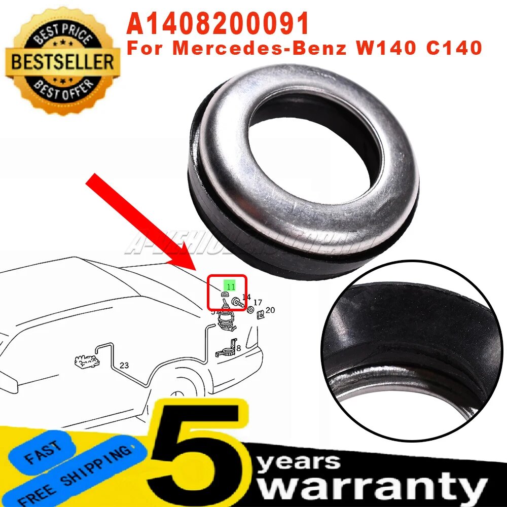 Новая хромированная уплотнительная прокладка для антенны заднего парковочного датчика A1408200091 для Mercedes-Benz S-Class W140 C140, 1 шт, автомобильные аксессуары