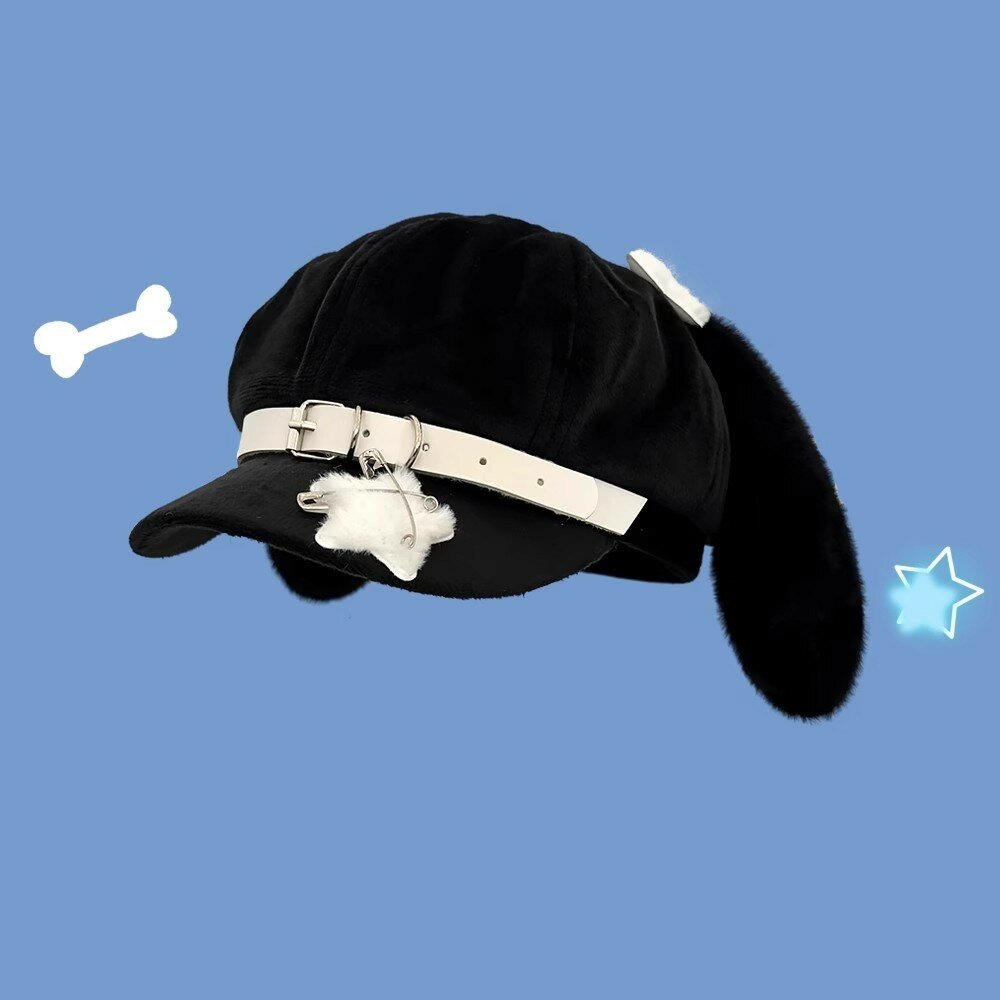 Японский берет y2k с кошачьими ушками, женская нишевая двумерная субкультурная милая восьмиугольная шляпа с большой окружностью головы и маленьким лицом