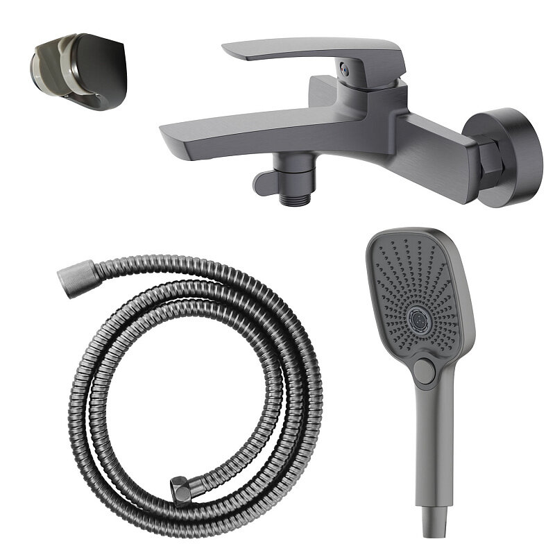 Смеситель для ванны Azario Conda AZ-K3011GR серый графит