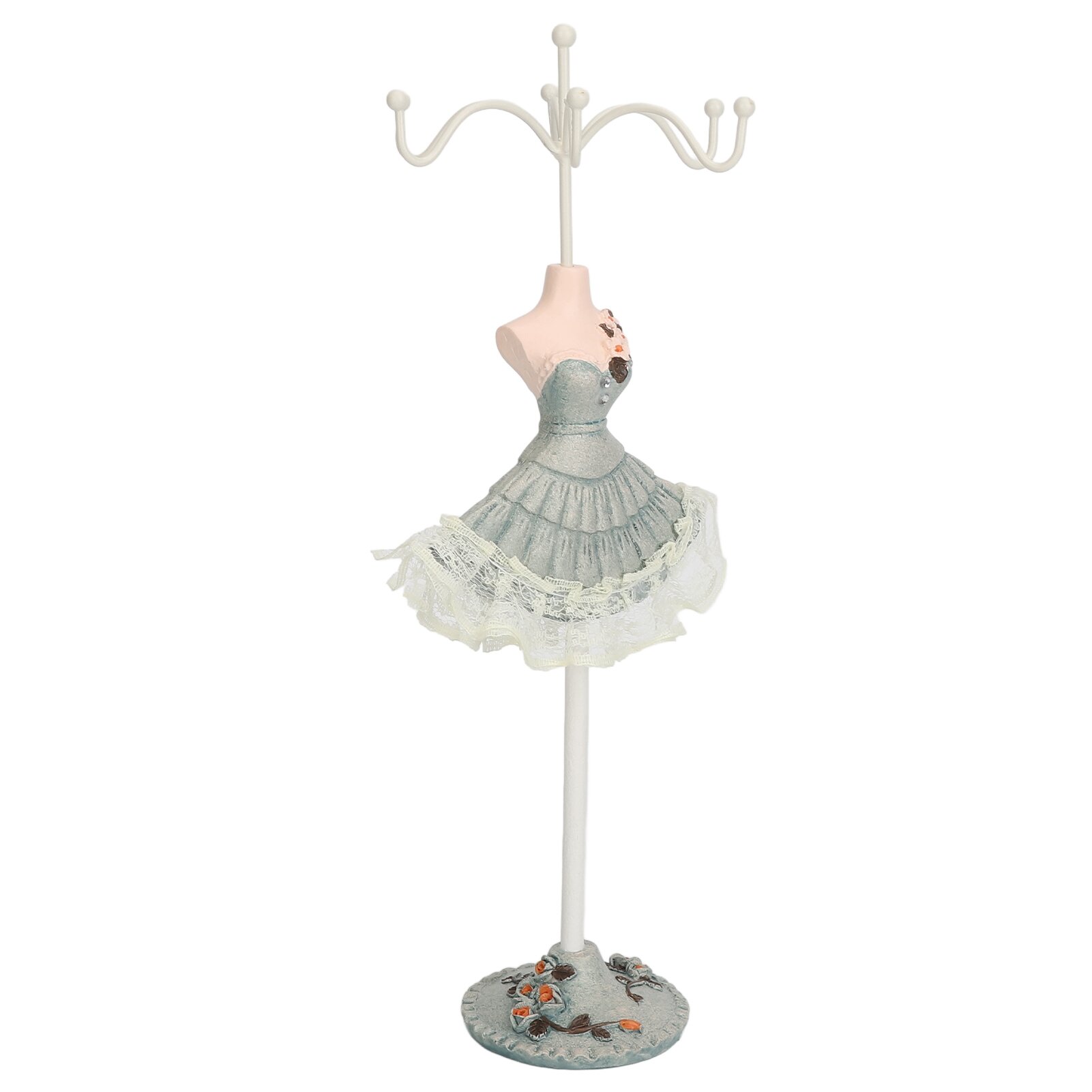 Элегантная манекен-стойка для украшений в виде принцессы, металлическая подставка для серёг и ожерелья, зелёный цвет