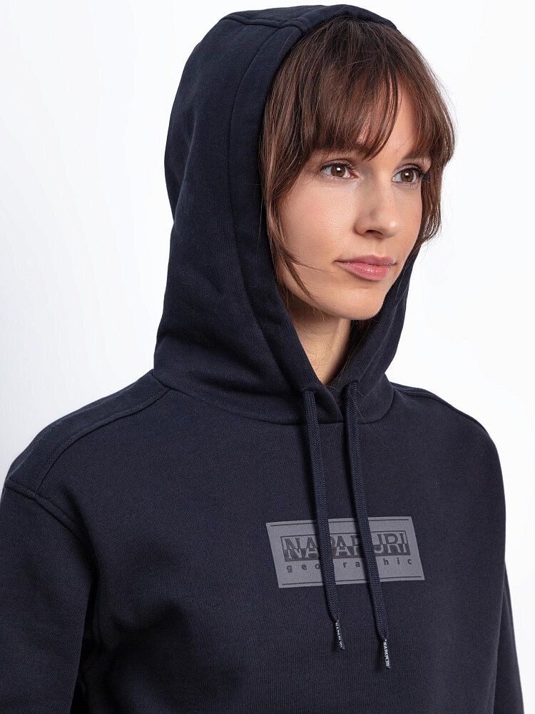 Худи NAPAPIJRI Box Logo Hoodie, 1 шт., размер 48-50, , черный — фото 1