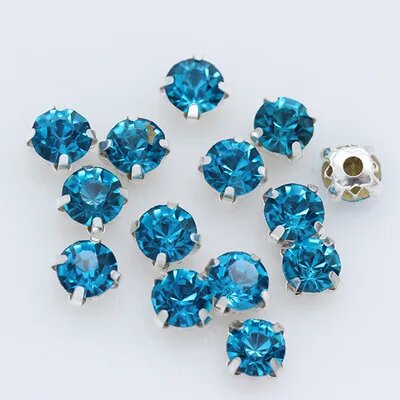 Стеклянные кристаллы для рукоделия Swarovski 6мм 8мм ss28 6mm, blue zircon