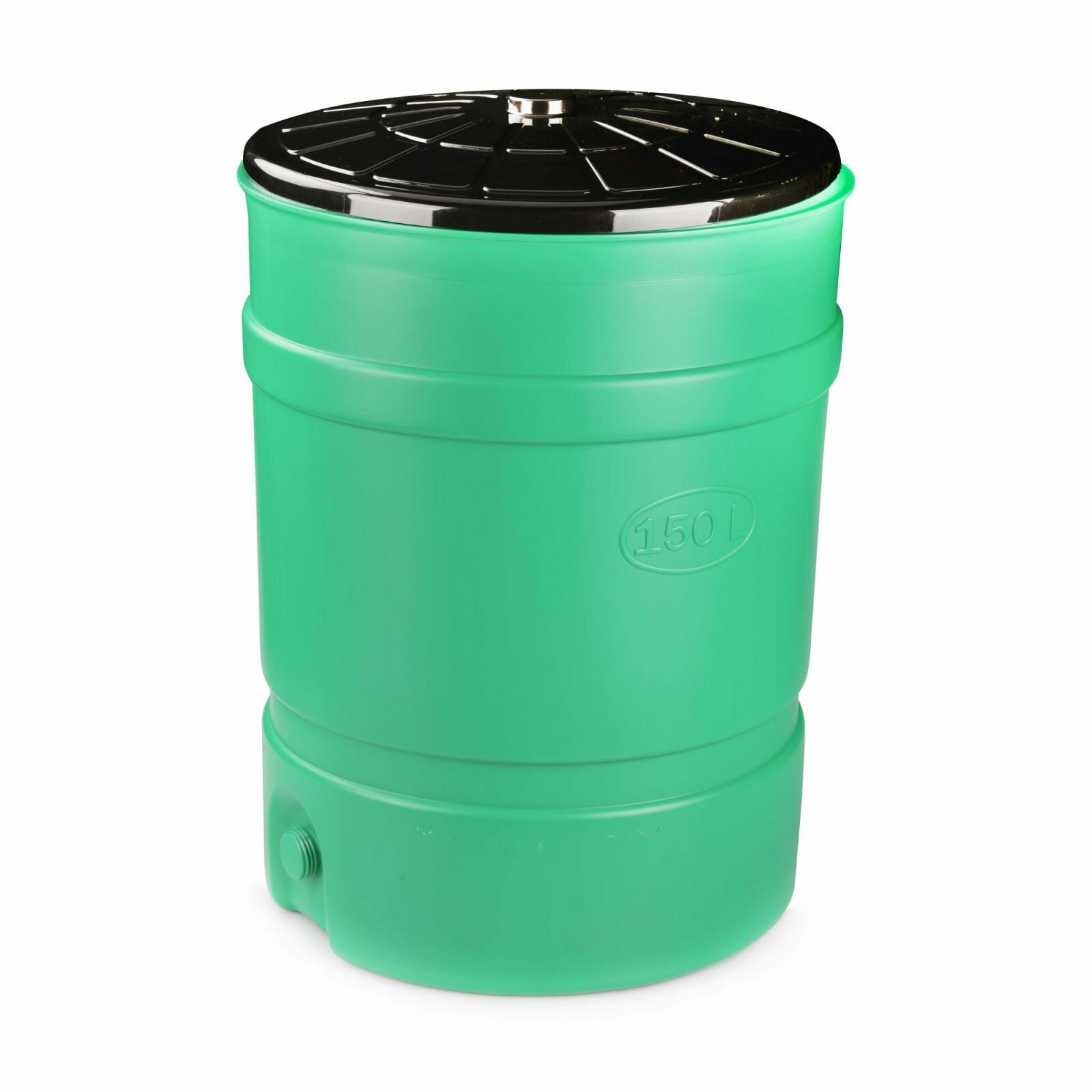 Бочка-бак Альтернатива пластиковая, с крышкой, зеленая, 150 л