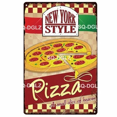 Металлическая табличка "New York Style Pizza" 0895