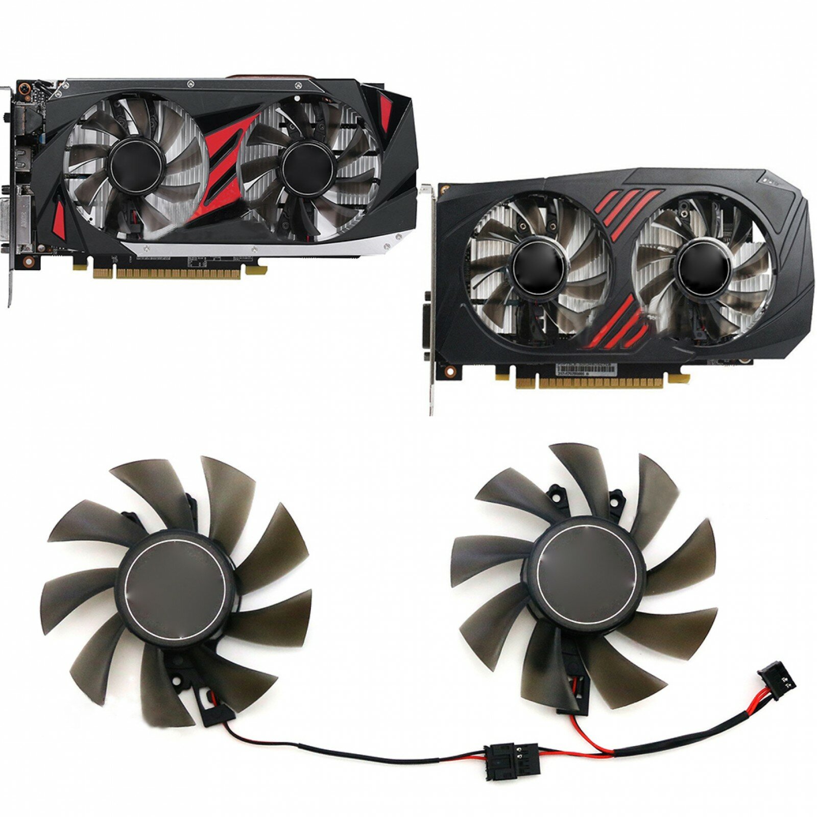 Вентилятор охлаждения MyPads Cooler GA82S2H для видеокарт PALIT GeForce RTX3050, GTX1050, GTX1060, GTX950, GTX960