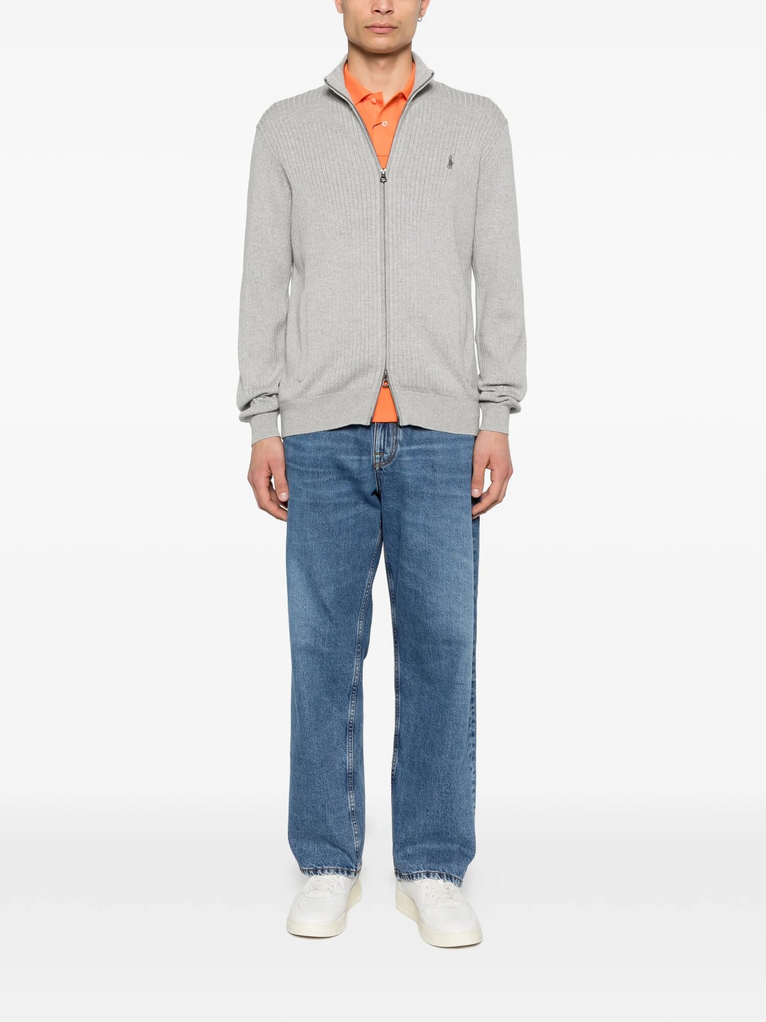 Кардиган Polo Ralph Lauren Zip-up cardigan, размер M, серый — фото 1