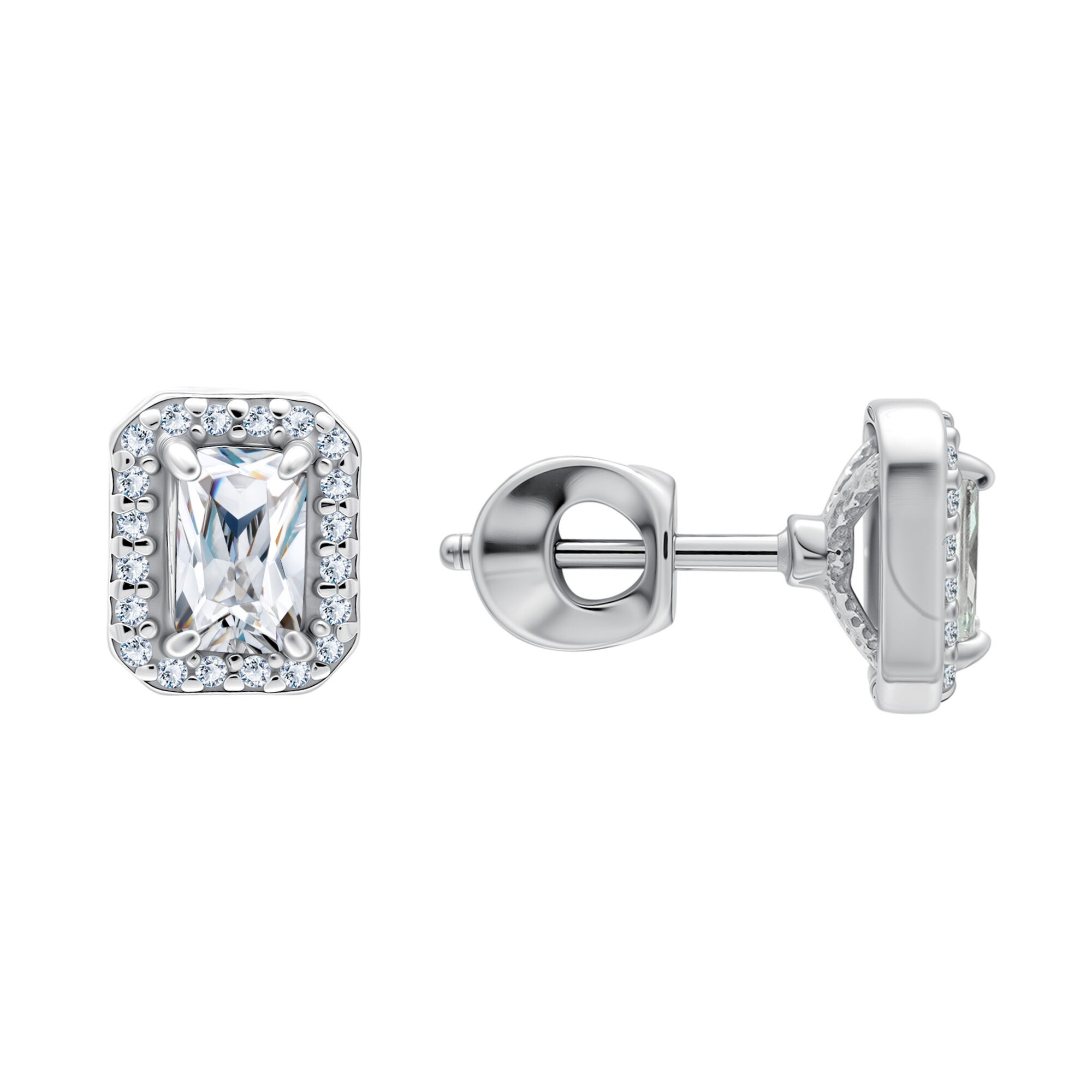 Серьги Яхонт, серебро, 925 проба, фианит