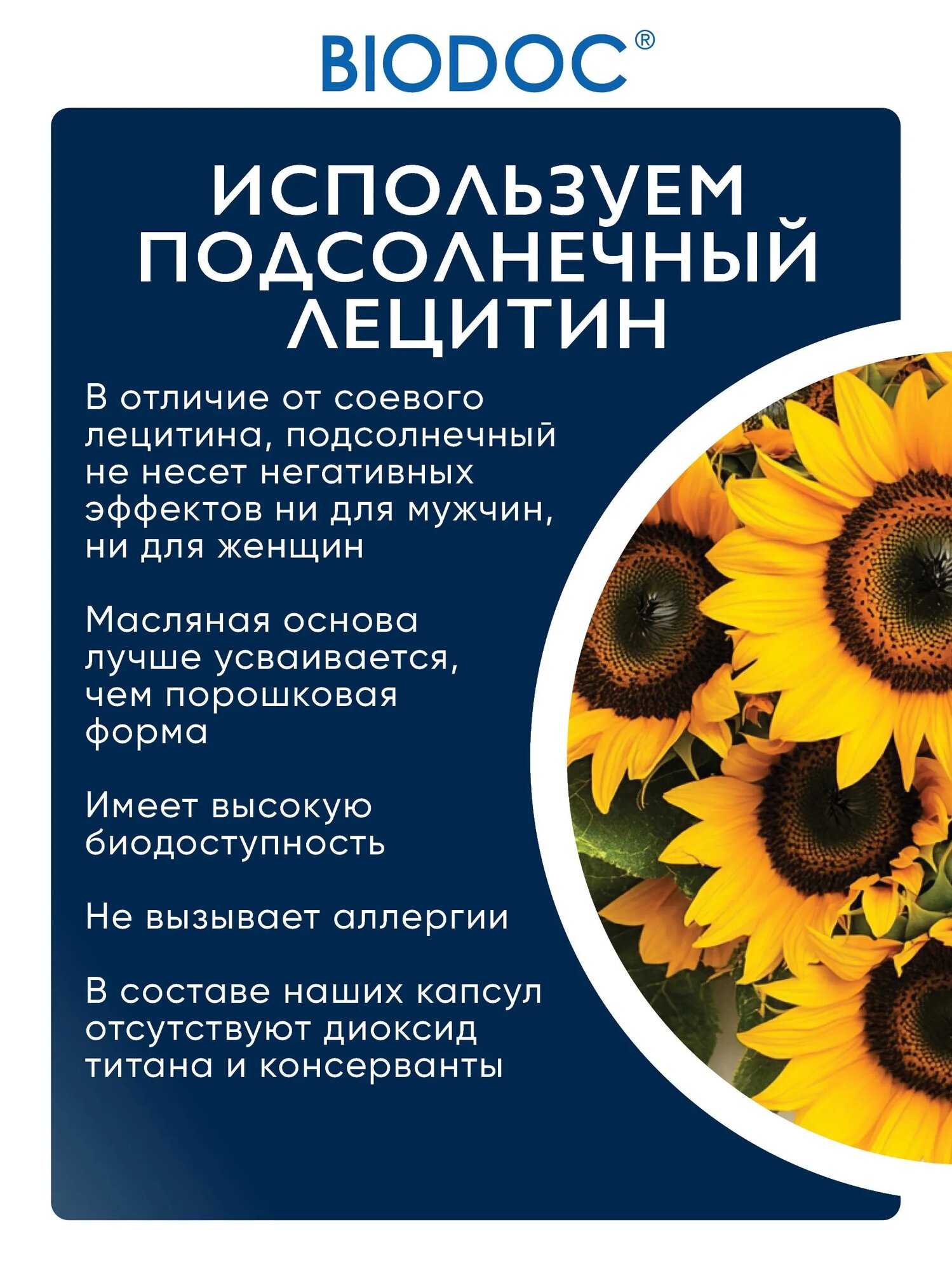 БАД "BIODOC", лецитин, защита печени, укрепление нервов, 60 капс по 1500 мл, Россия — фото 1