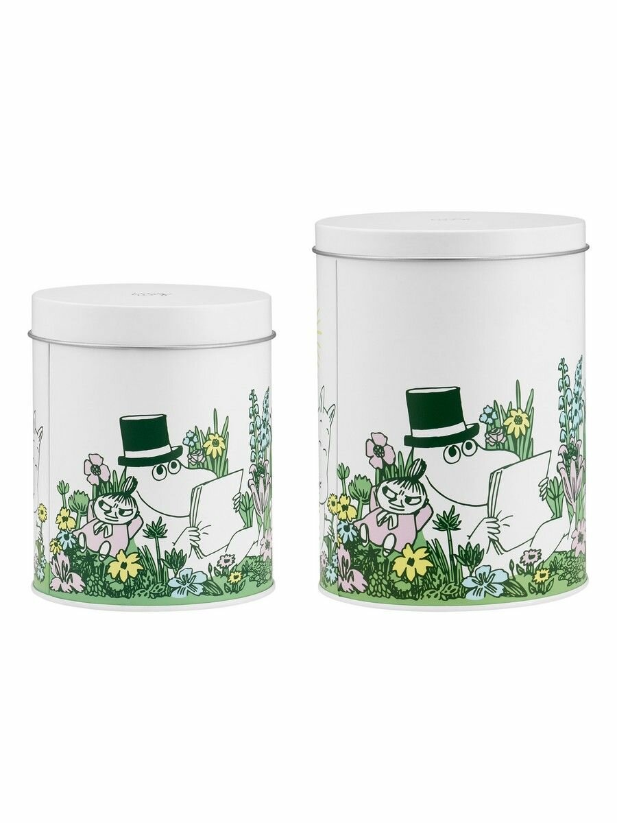 Банка для хранения Muurla Moomin "В саду", набор 2 шт.