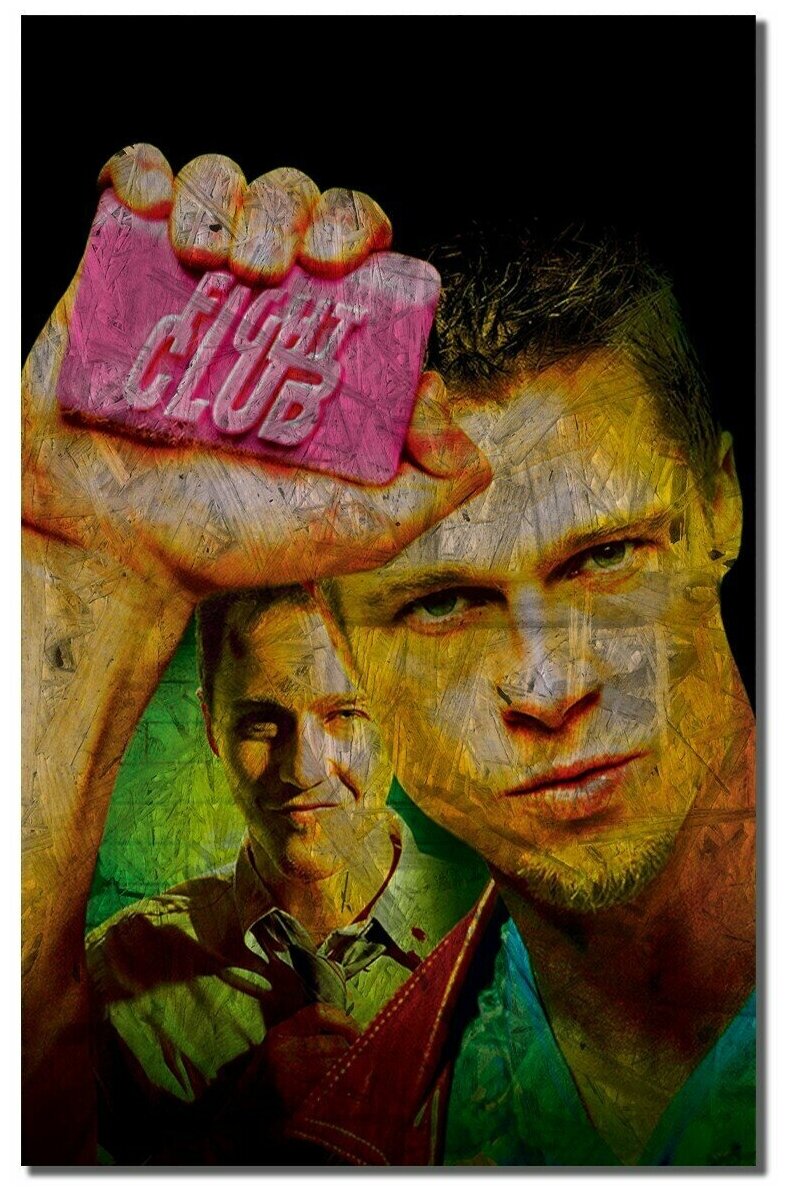 Картина интерьерная на рельефной доске, рисунок Фильм Бойцовский Клуб - 6427 В