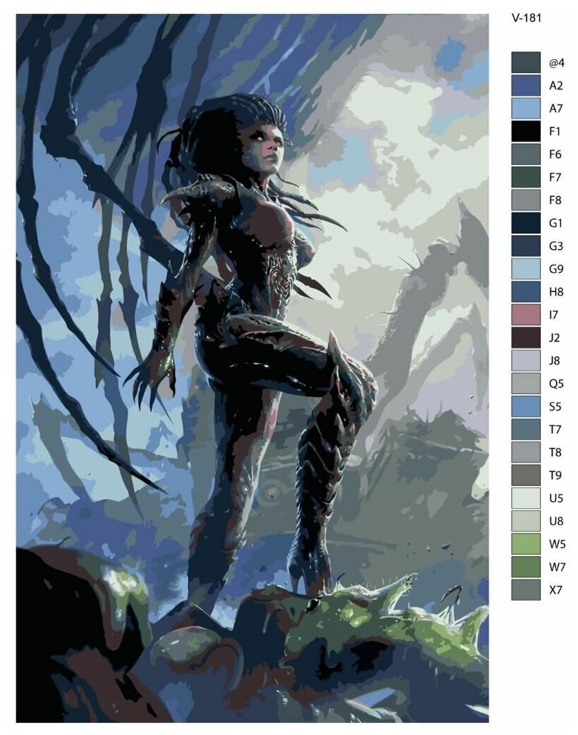 Картина по номерам V-181 "Игра StarCraft. Керриган" 40х60