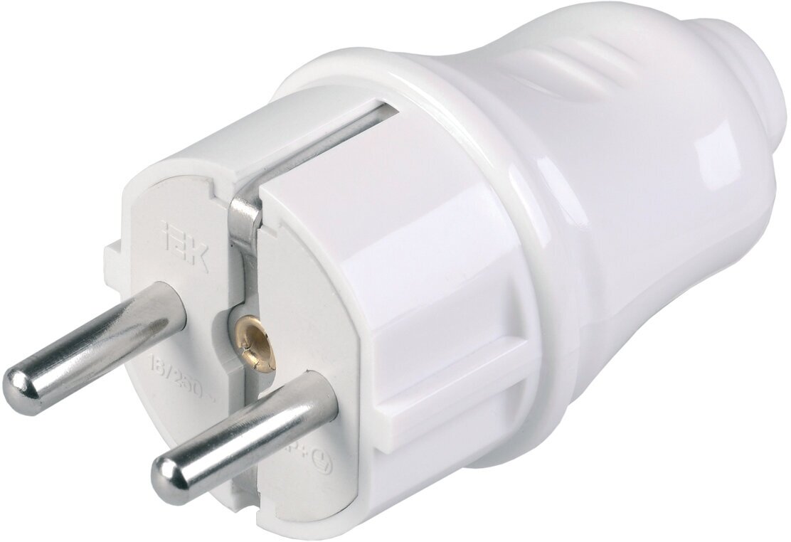 Евровилка прямая белая 16 А IEK EVP10-16-01-K01