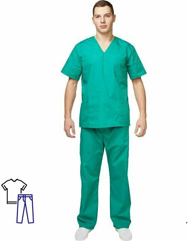 Костюм хирурга универсальные/м05-КБР зеленый (р.48-50) р.182-1, 93569