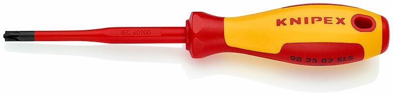 Отвёртка VDE PlusMinus Pozidriv PZ/S 2 x 100 мм, с узким концом, длина 212 мм, диэлектрическая KNIPEX KN-982502SLS