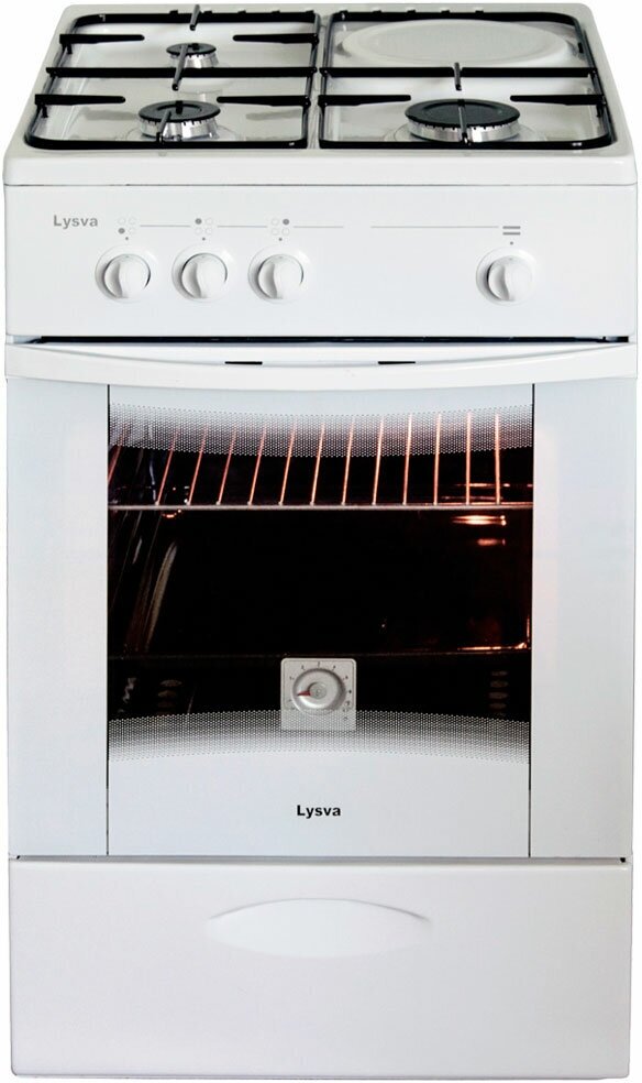 Газовая плита Лысьва ГП 300 МС СТ-2у 50 см, 57 л, 3 конфорки, белый