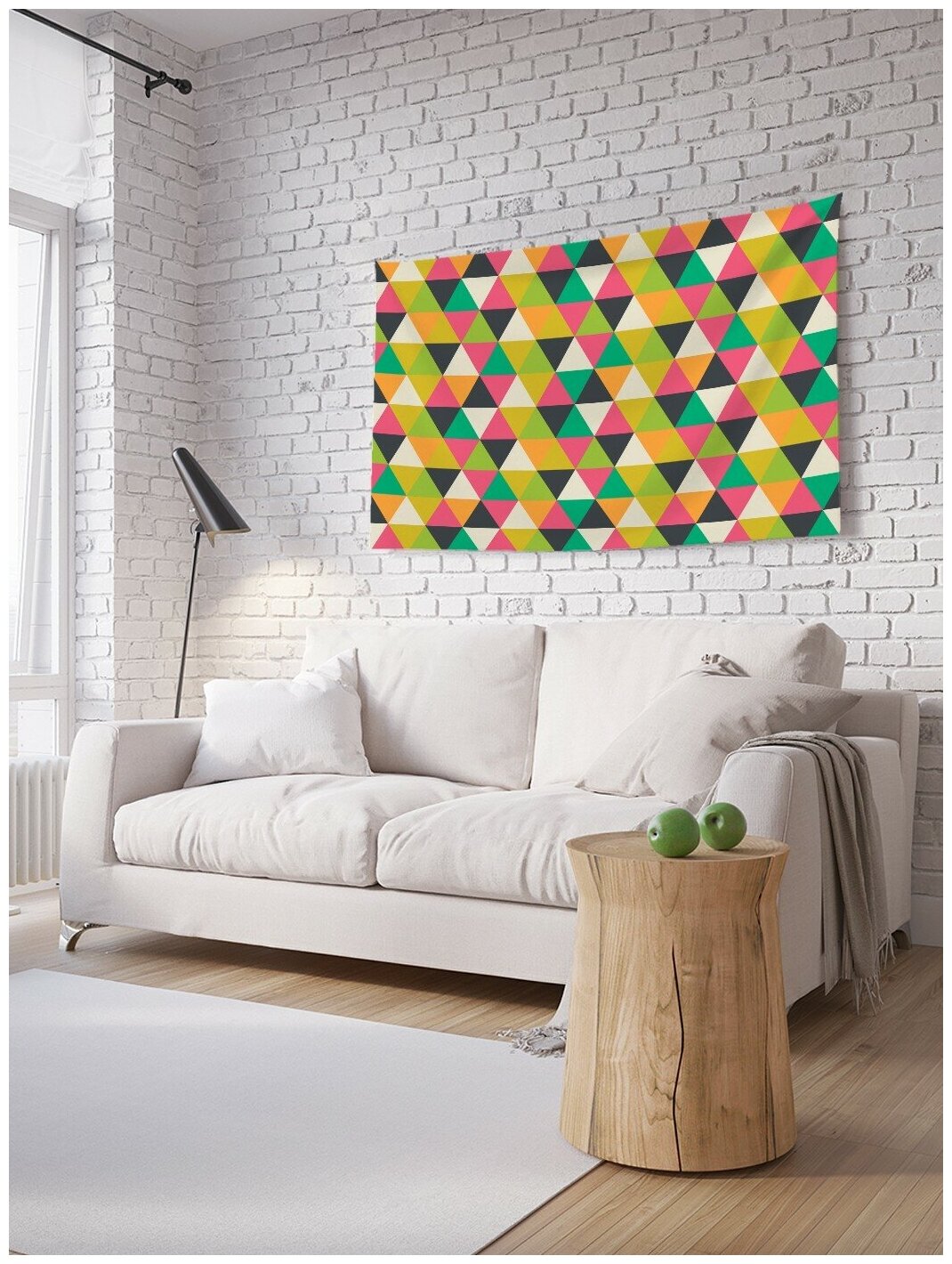 Горизонтальное фотопанно JoyArty на стену "Цветные треугольники ретро", 100x150 см