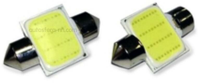 AVS A78444S к-т ламп! светодиодных SV035 T11, белый (SV8.5/8)COB 12chip 36 mm, блистер 2шт\