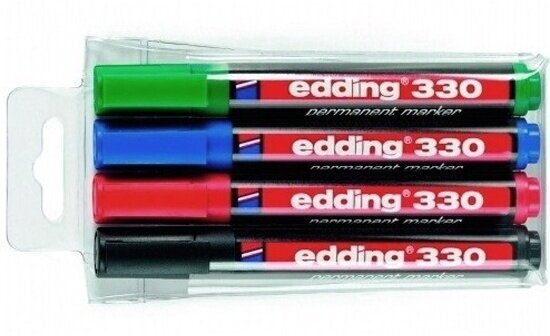 Набор перманентных маркеров Edding E-300 4 цвета 1,5-3мм, кругл. наконечник