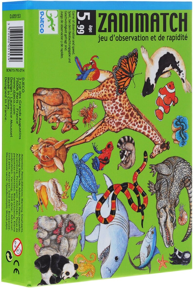Карточная игра Djeco Занимач, 73 карты, животные, от 5 до 9 лет, 05153