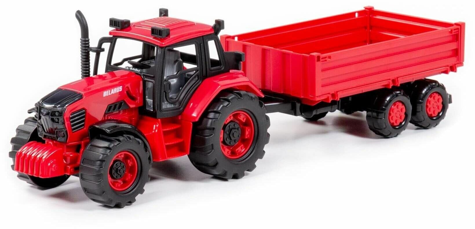 Трактор инерционный Полесье BELARUS с бортовым прицепом, 91345