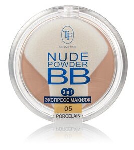 Пудра для лица компактная Triumph Nude Powder Bb 3 в 1 экспресс макияж 05 фарфоровый